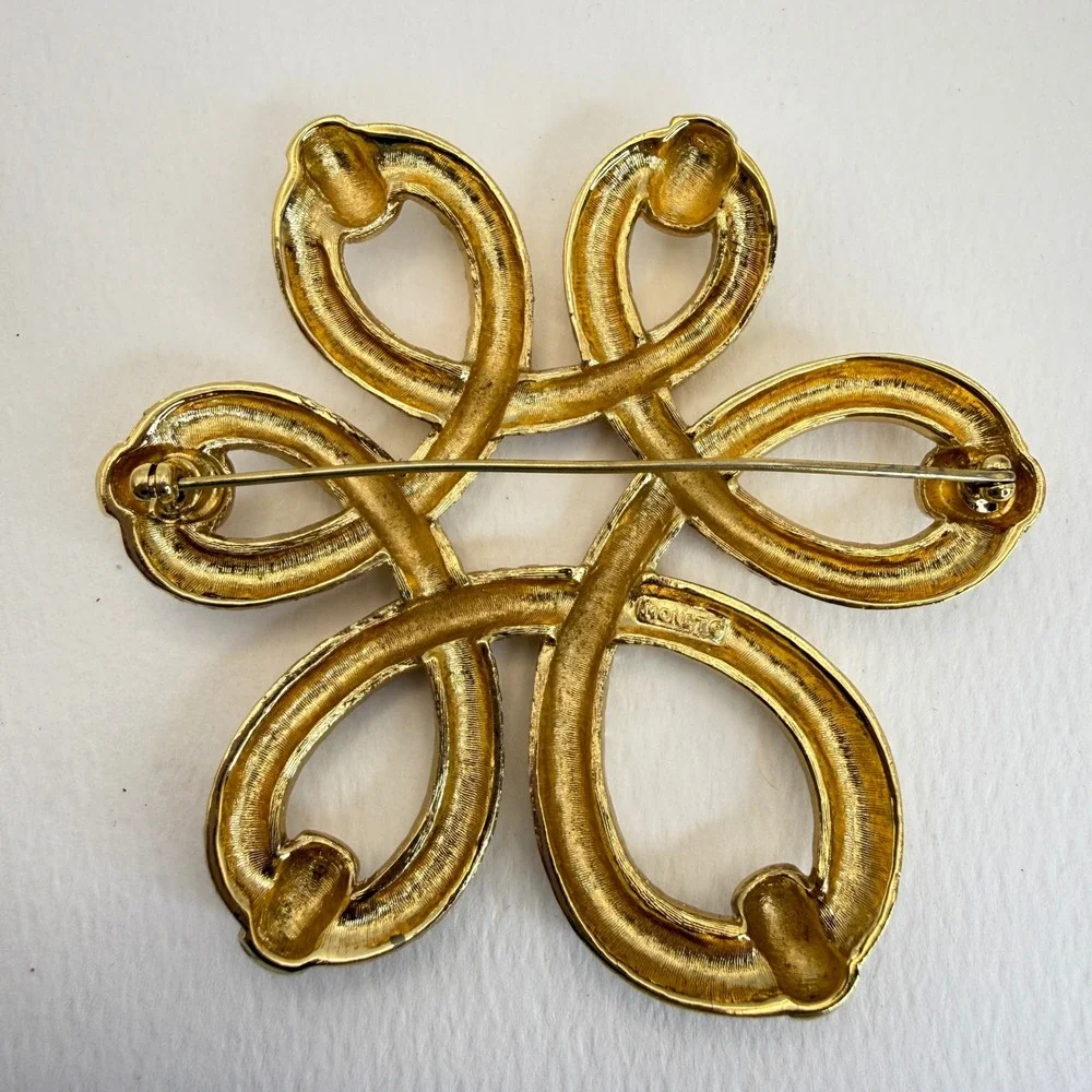 Monet | Jewelry | Monet Vintage Hammered Etruscan Brooch Runway ...